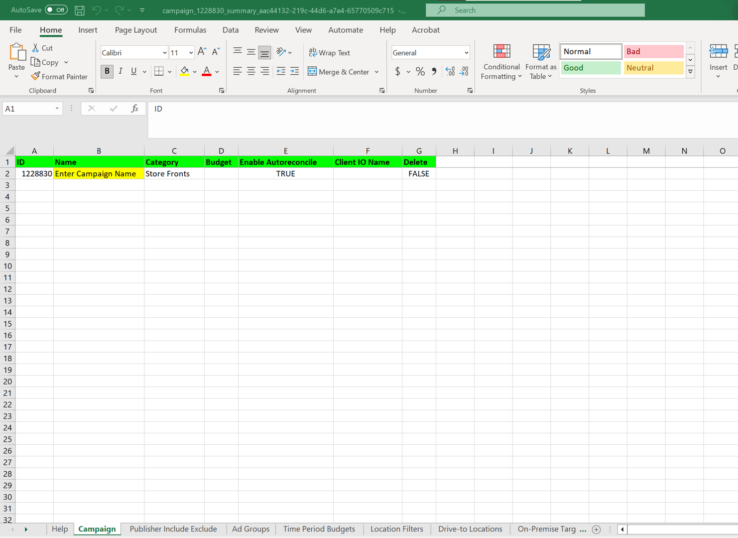 Campaign Bulk Upload – GroundTruth Help Center